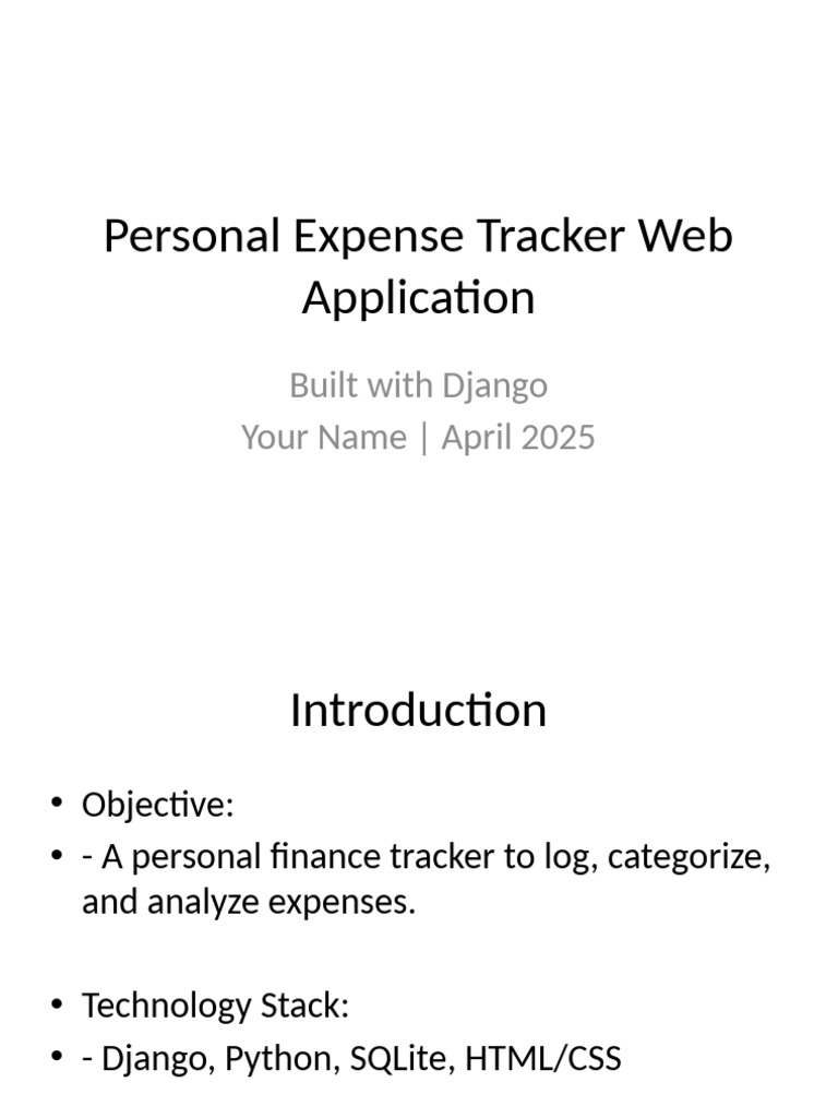 Personal Expense Tracker With API | PDF