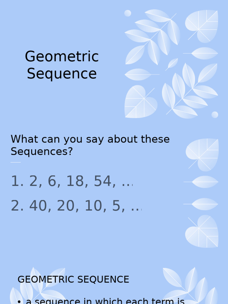 Geometric Sequence | PDF | Learning | Cognition