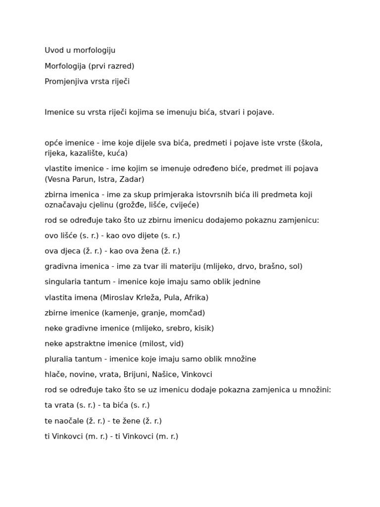 Gramatika 1.razred | PDF