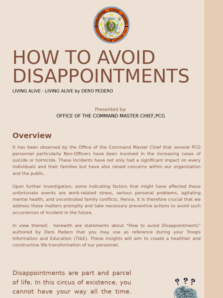 How To Avoid Disappointment | PDF