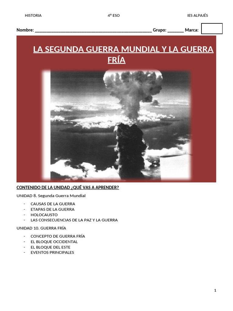 Segunda Guerra Mundial y Guerra Fría | PDF | Segunda Guerra Mundial ...