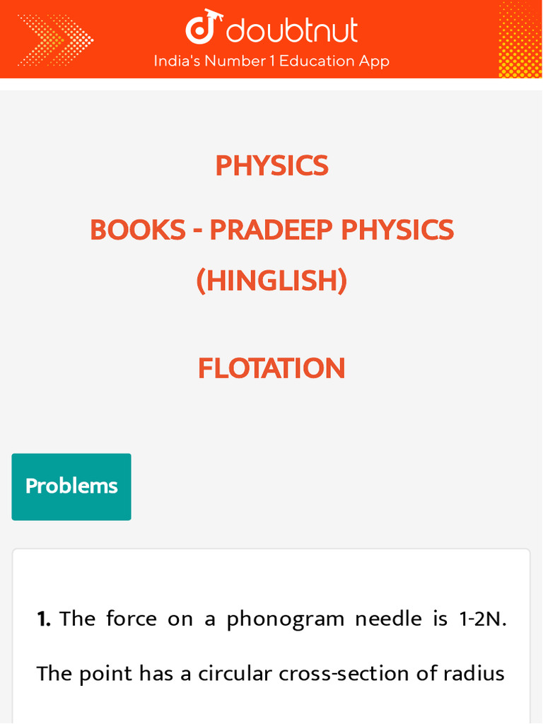 Books Doubtnut Question Bank | PDF | Buoyancy | Density
