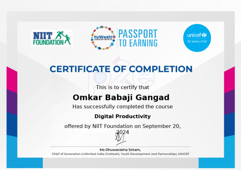 Certificate Omkar | PDF