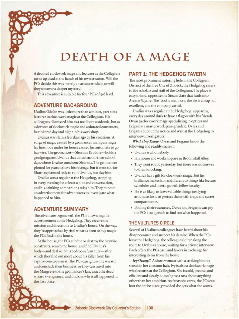 Zobeck Clockwork City p190 | PDF