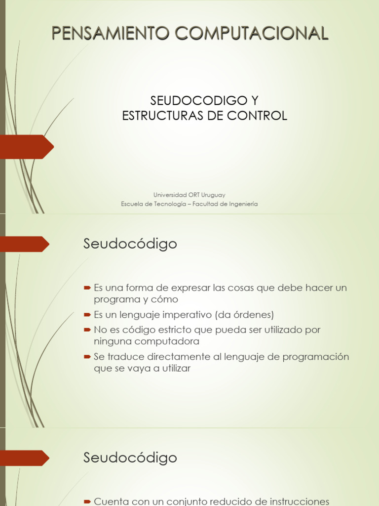 1.3 Seudocodigo y Estructuras de Control | PDF | Flujo de control ...