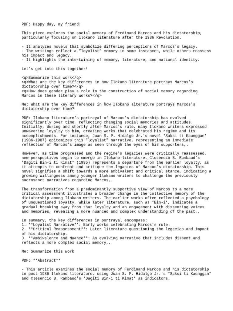 ChatPDF-Narrating The Dictator (SHIP) | PDF | Dictatorship | Political Science