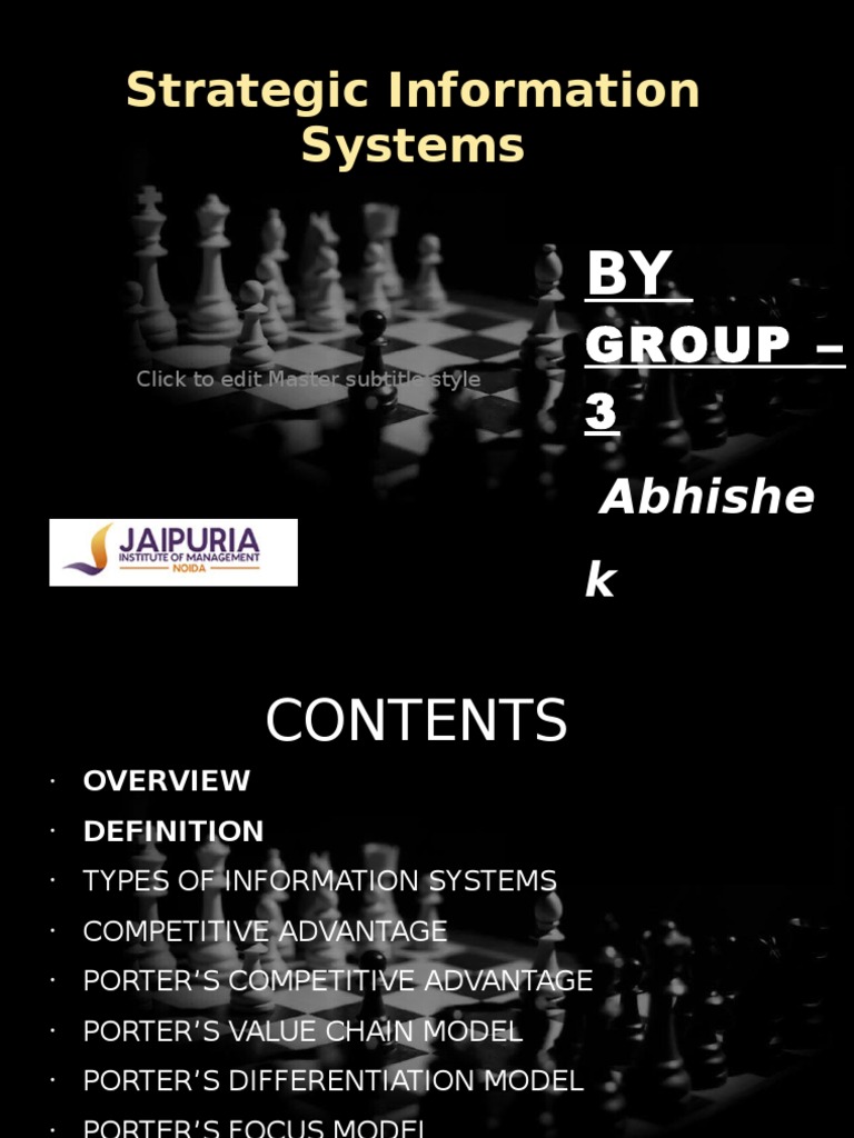 Strategic Information Systems: Group - 3 | Download Free PDF | Business ...