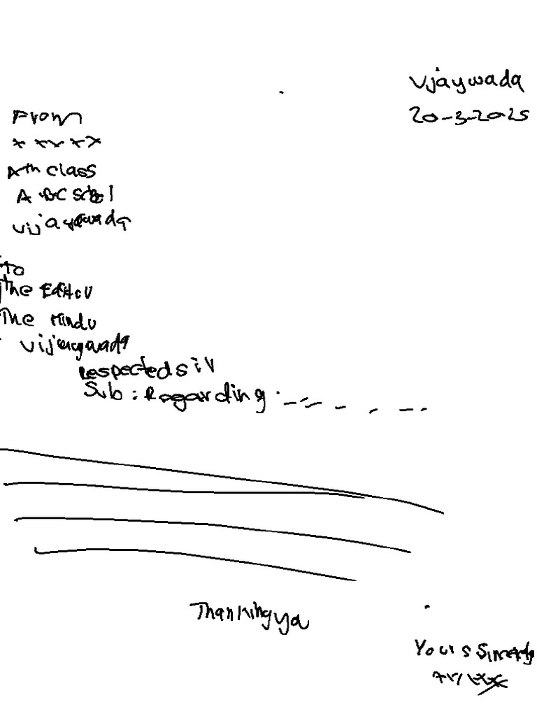 Letter Writing Pattern Class 10 | PDF