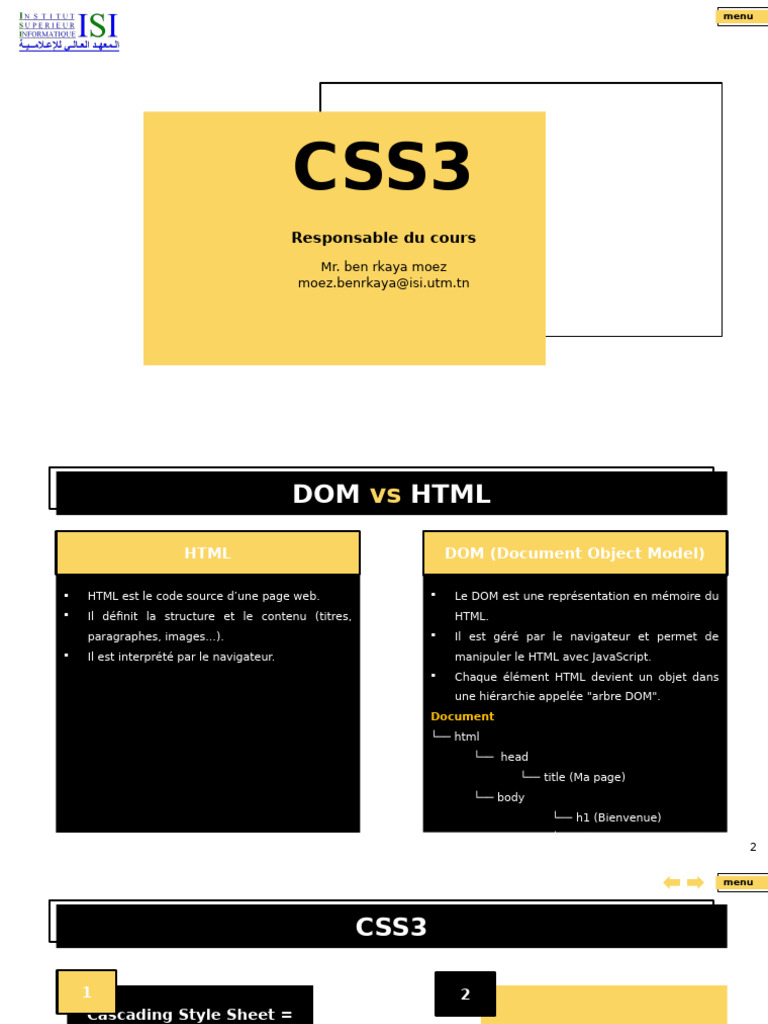 Cours Css3 | PDF | Modèle d'objet de document | Html