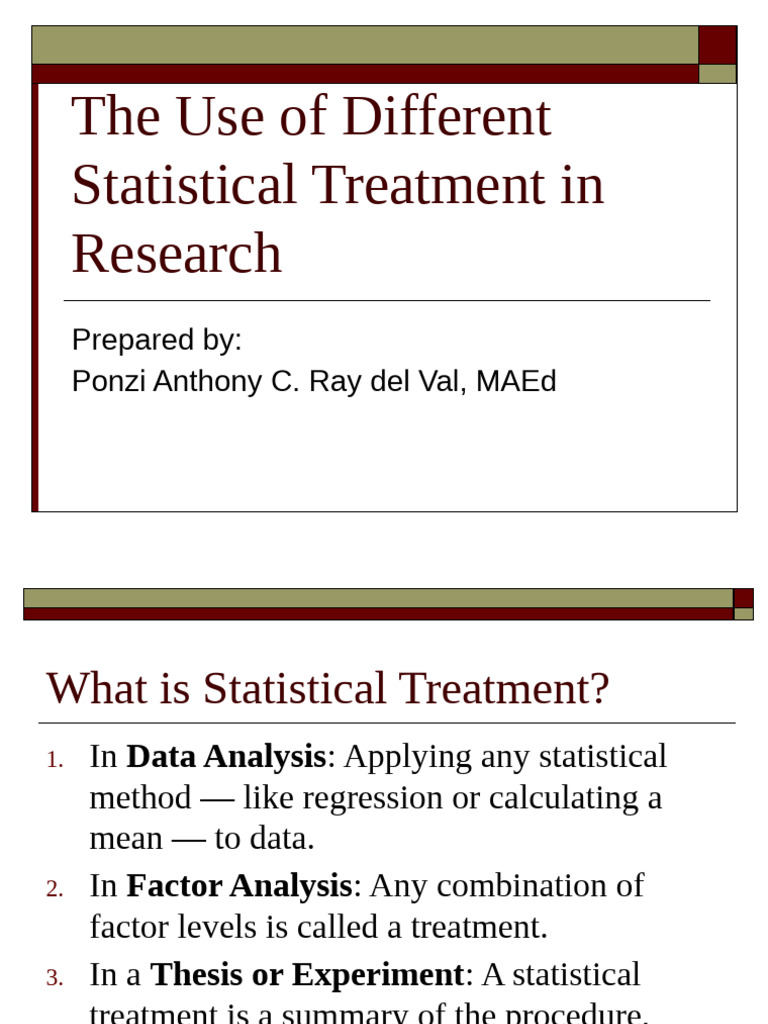 LESSON 14 The Use of Different Statistical Treatment in Research | PDF ...
