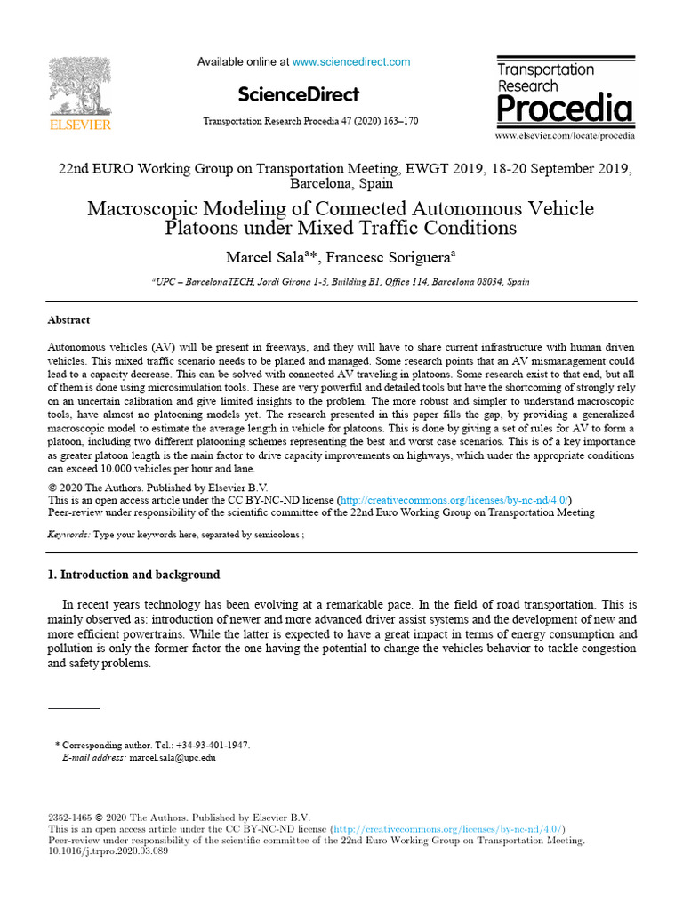 Macroscopic Modeling Of Connected Autonomous Vehic Pdf