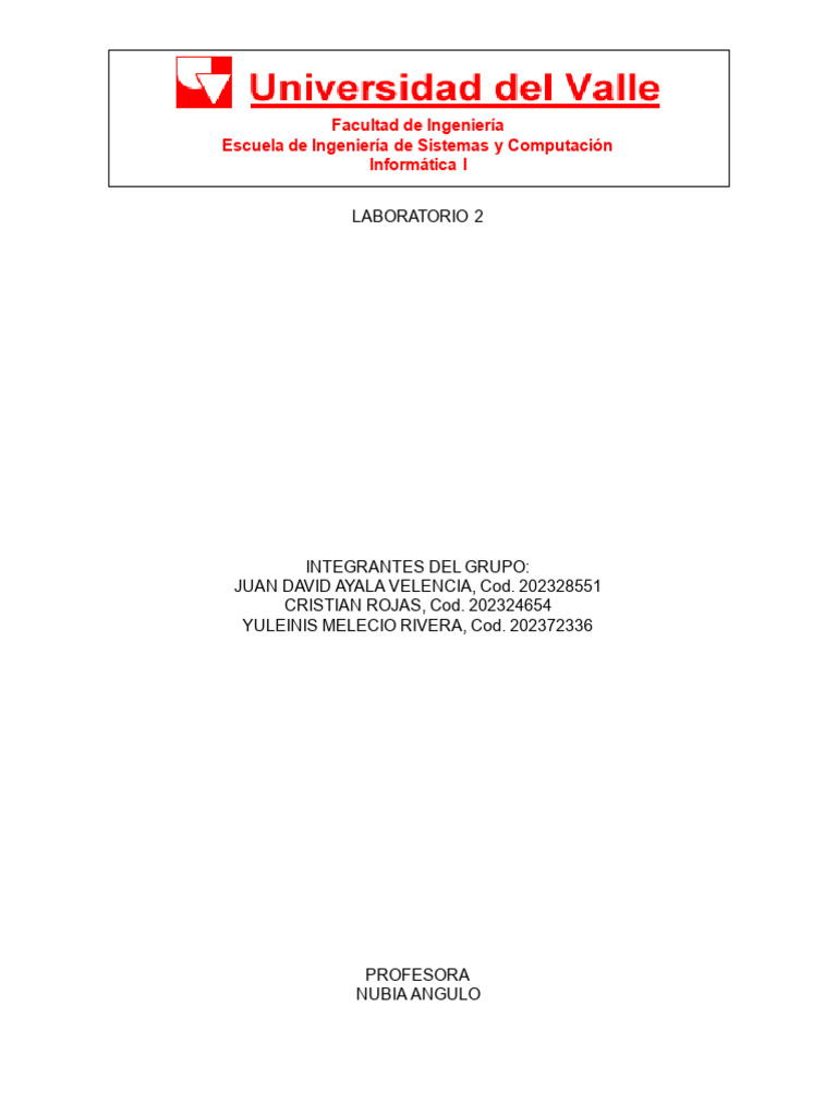 Laboratorio 2 Algoritmia y Programacion | PDF | Ciencias de la Computación | Informática
