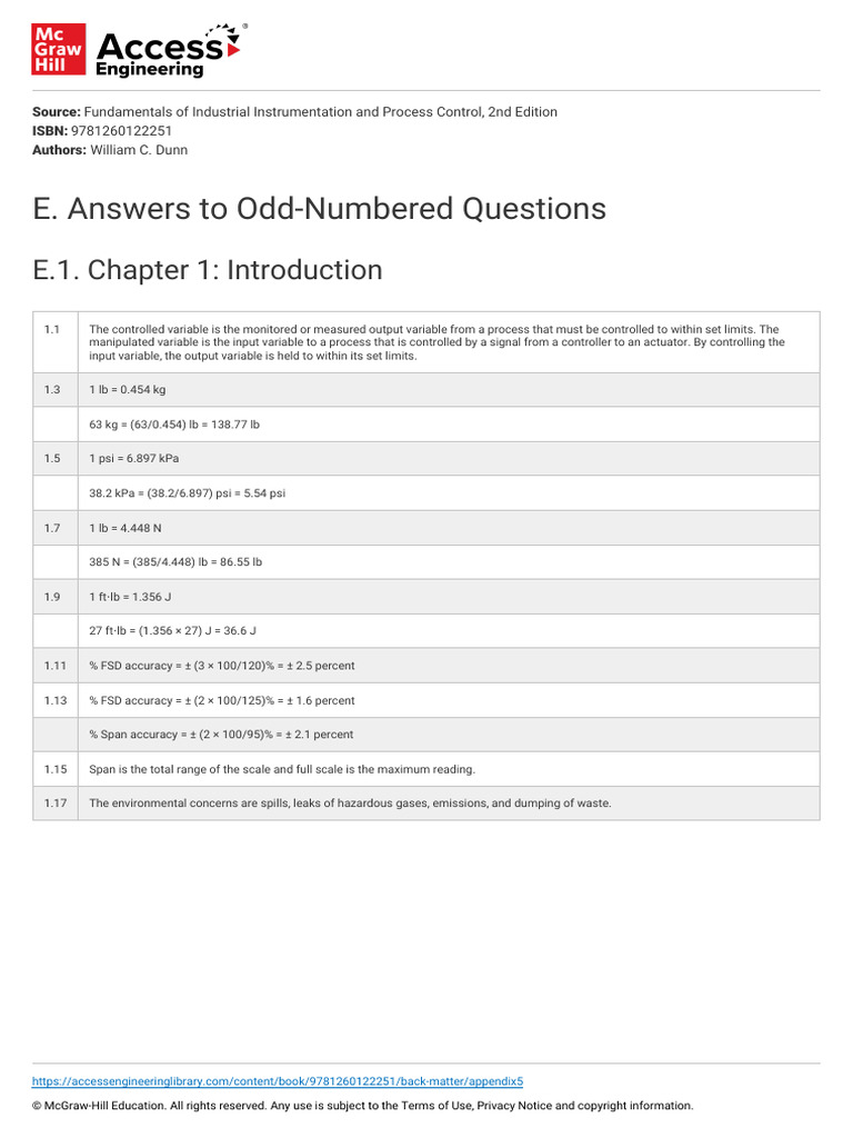 Fundamentals Answers To Odd Numbered Questions | PDF | Valve | Programmable Logic Controller