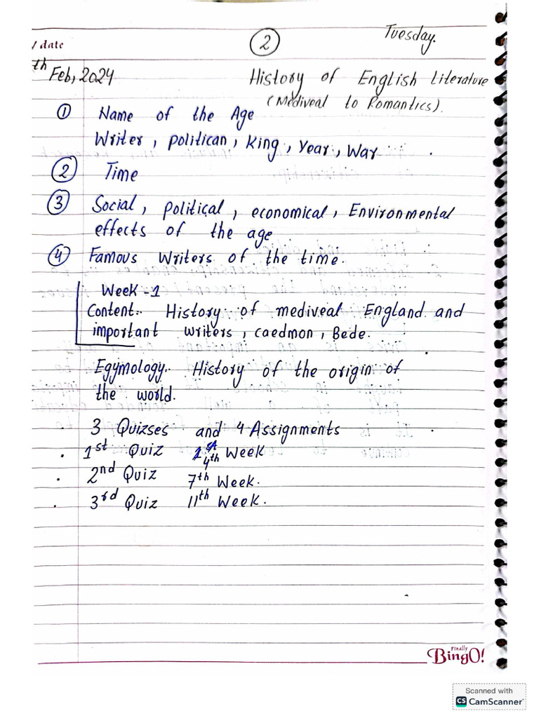 English Literature Notes | PDF