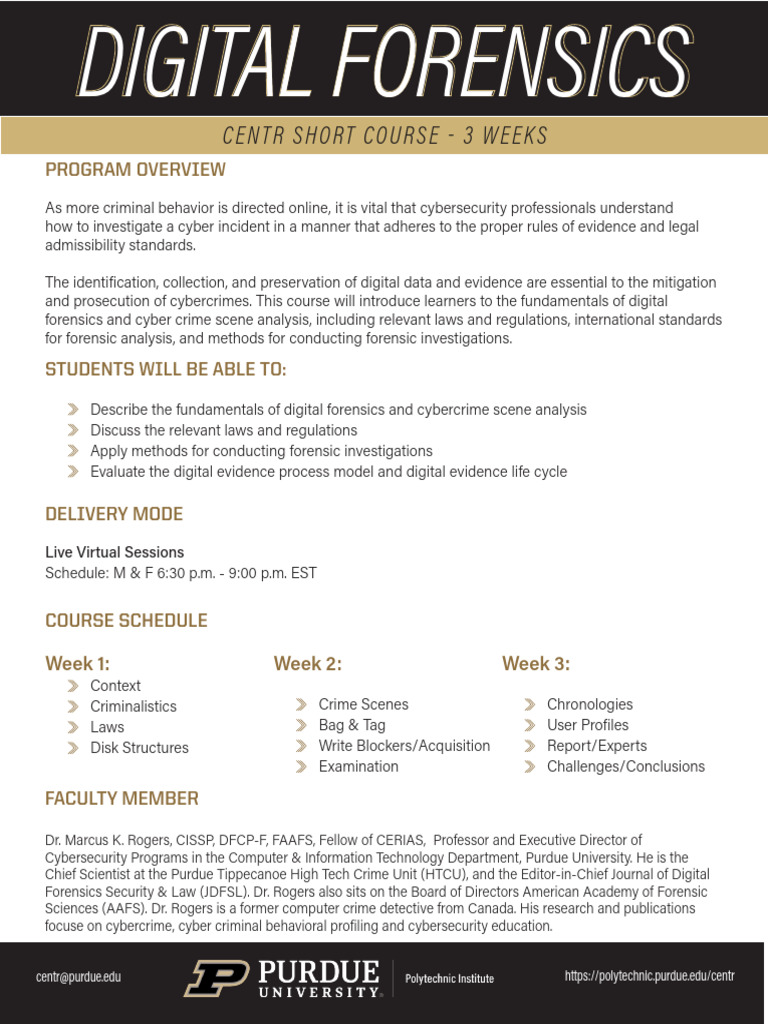 Short Course Digital Forensics Outline | PDF