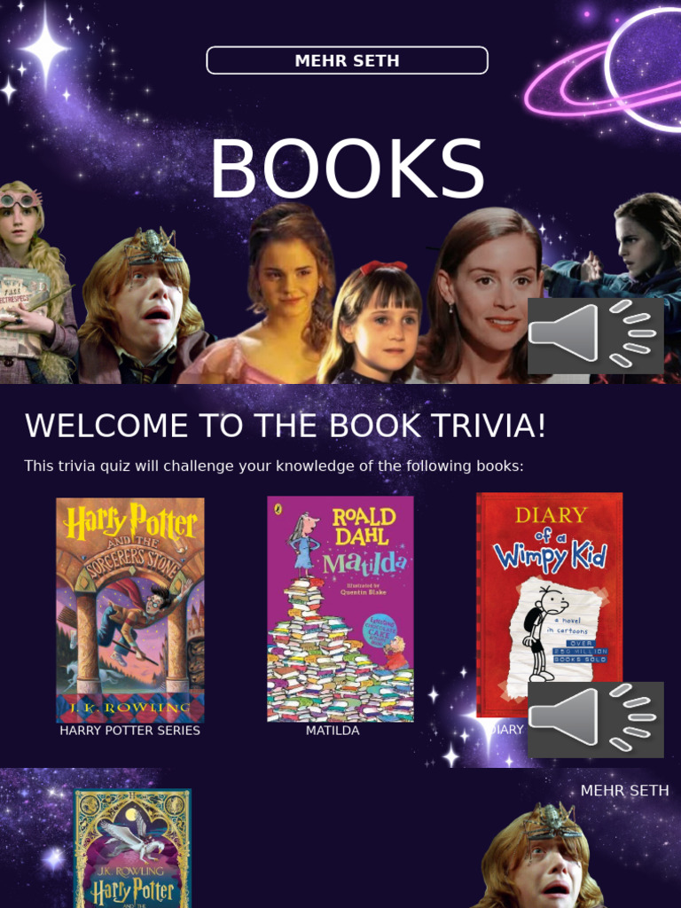 Books Trivia Quiz | PDF | J. K. Rowling | Harry Potter