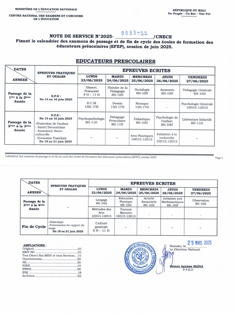 5-Calendrier Efep 2025 | PDF