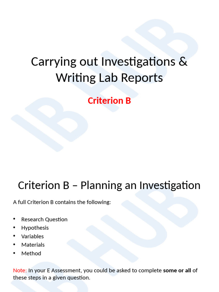Lab Report Guide: Investigations & Variables | PDF | Solubility ...