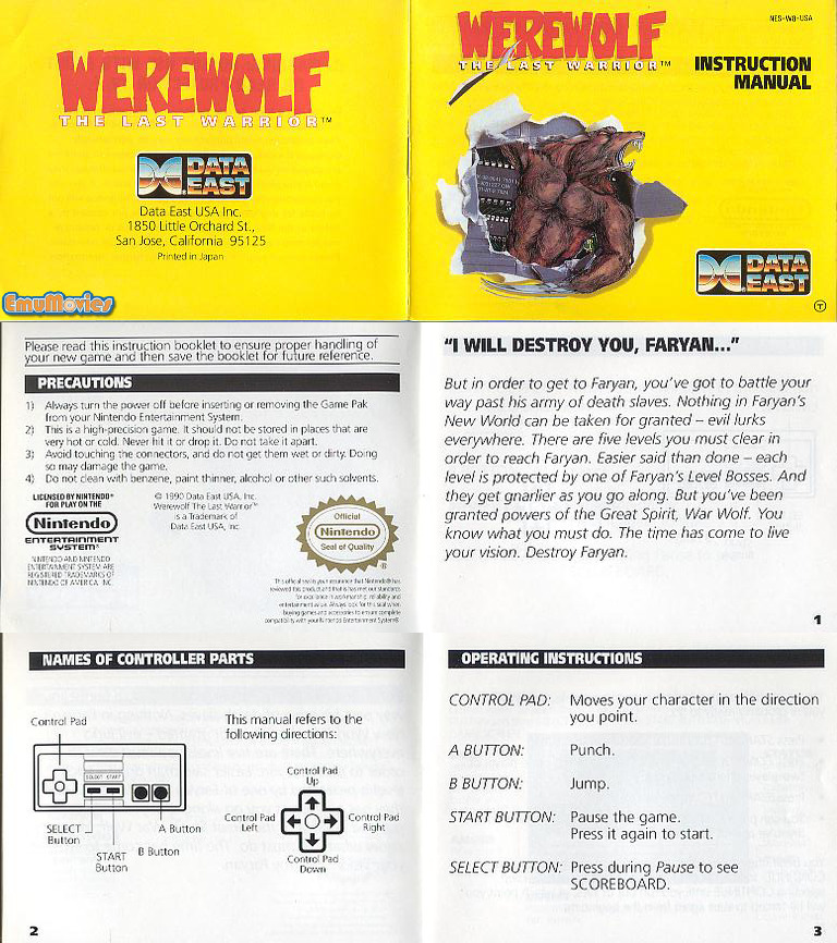 Werewolf The Last Warrior Game Manual | PDF