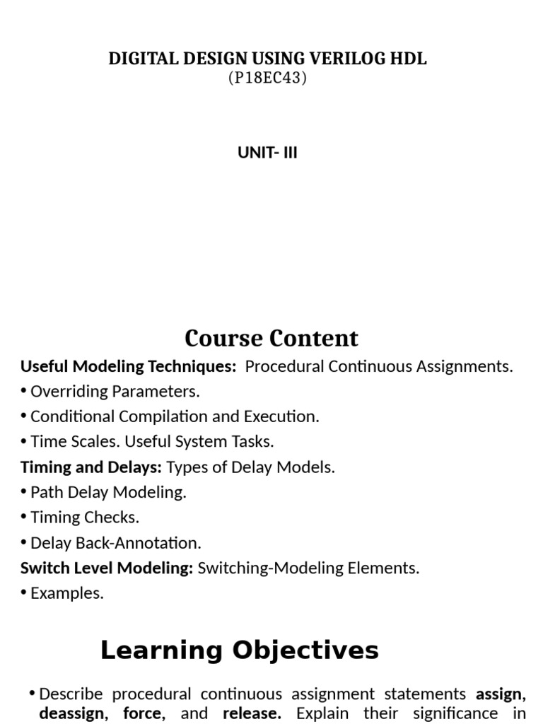 Verilog HDL: Procedural Assignments Guide | PDF | Computer Science | Computer Engineering