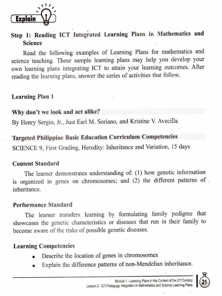 Learning Plan Activities | PDF