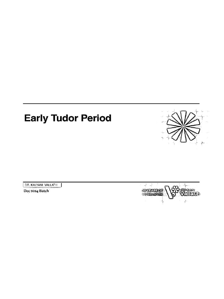 Early Tudor Period | PDF