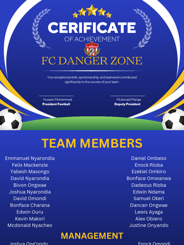 FC Danger Zone Achievement Certificate | PDF