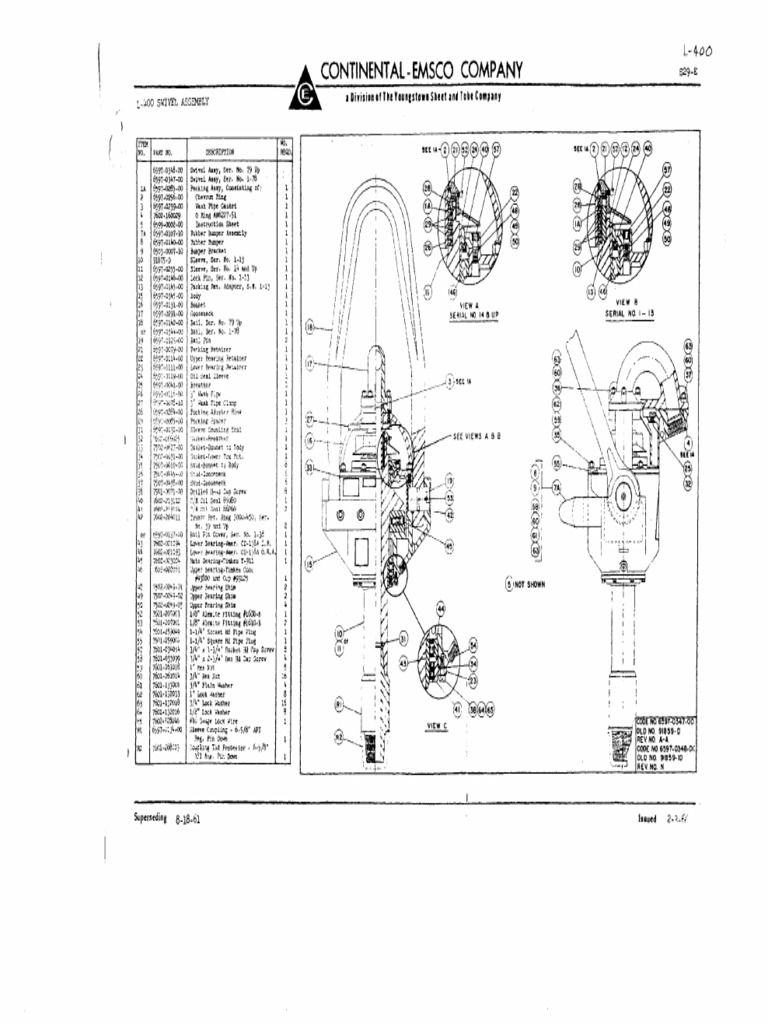 Emsco L-400 Parts List | PDF