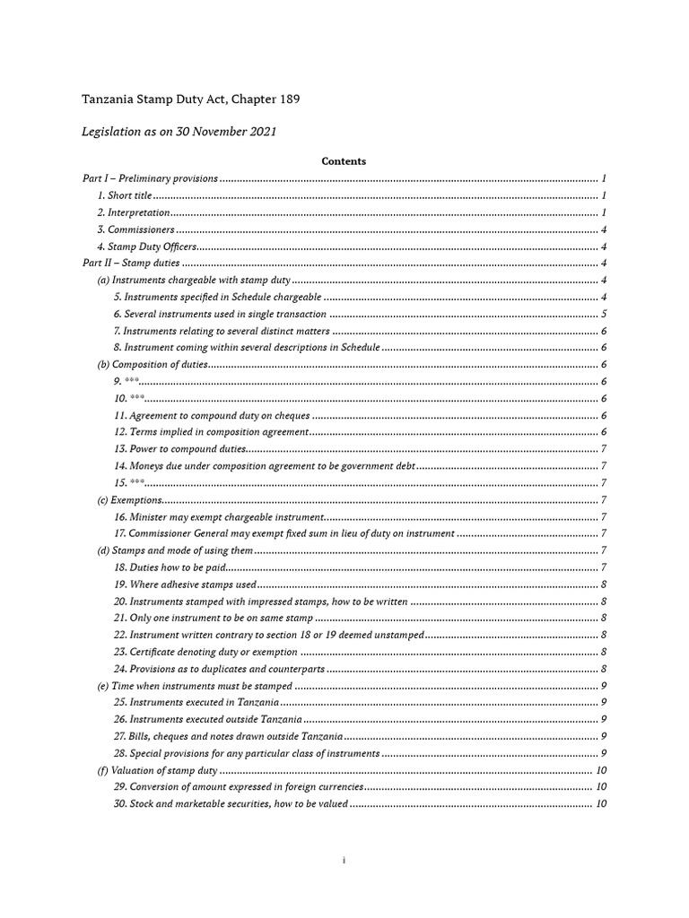Chapter 189-The Stamp Duty Act R.E. 2021 | PDF | Negotiable Instrument ...