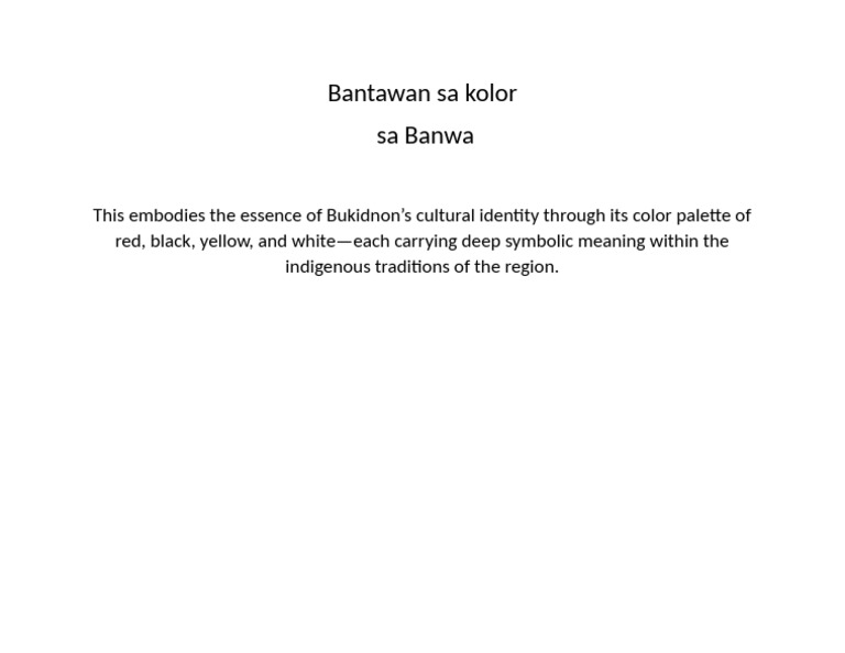 Bantawan Sa Kolor | PDF