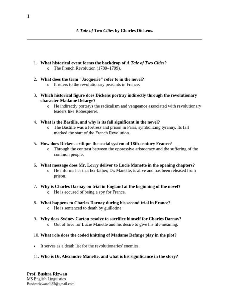 A Tale of Two Cities by Charles Dickens | PDF | A Tale Of Two Cities