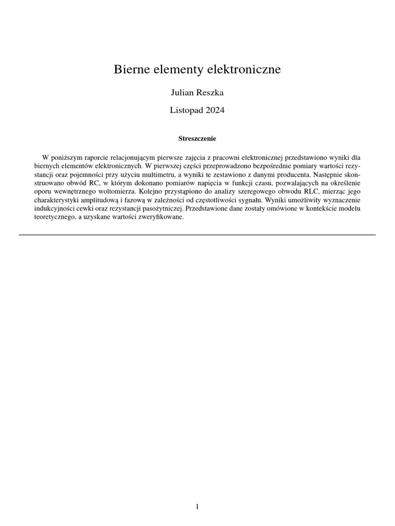 Julian Reszka Bierne | PDF