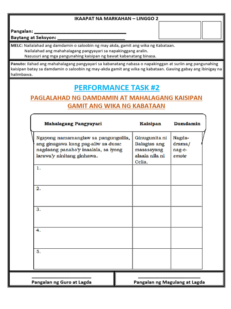 Q4 Performance Task 1 | PDF