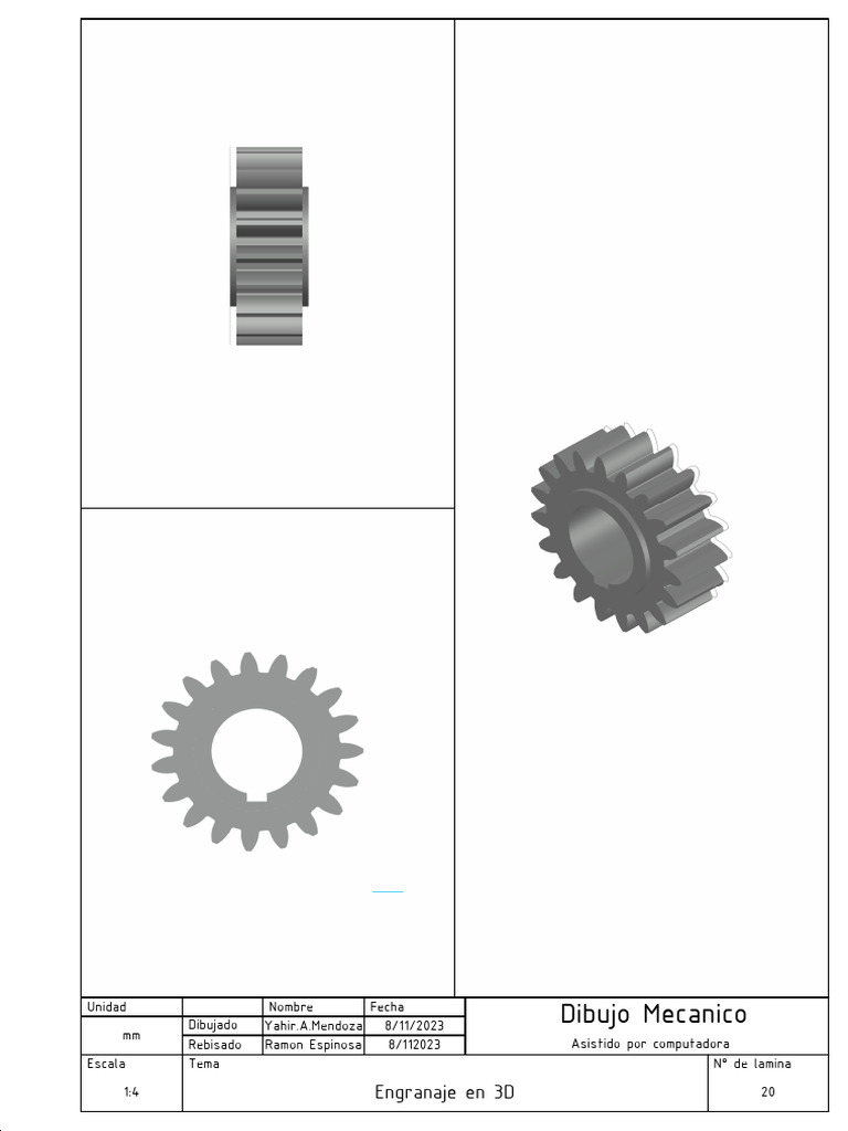 Presentacion Engranaje en 3D | PDF