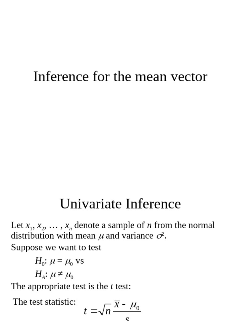 STA 421 Inference For The Mean Vector | PDF | Probability Theory ...