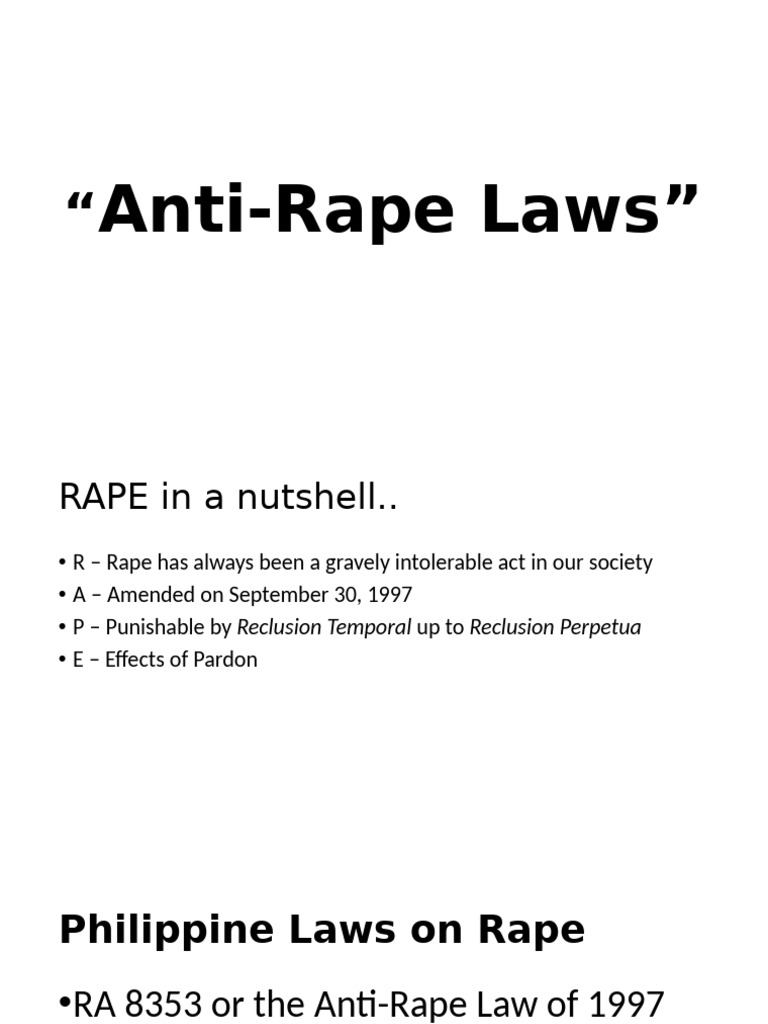Anti Rape Law of 1997 As Amended For FSSA412 | PDF | Rape | Prosecutor