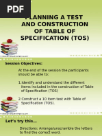 Table of Specifications (TOS) Must-Knows | PDF | Multiple Choice | Test ...