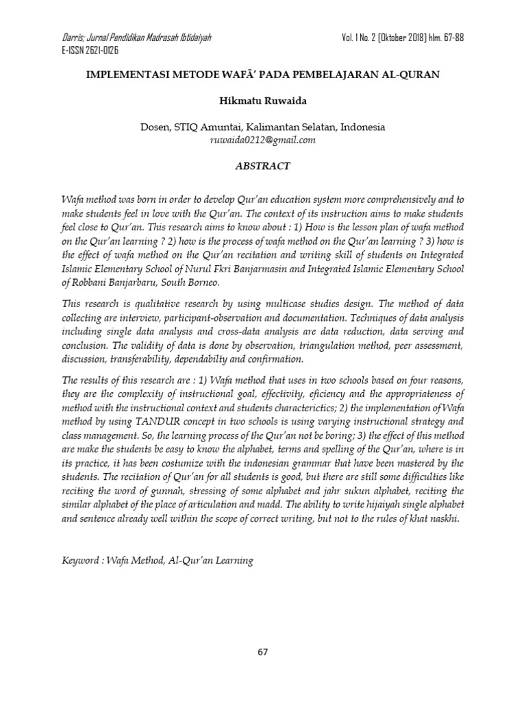 Metode Wafa | PDF