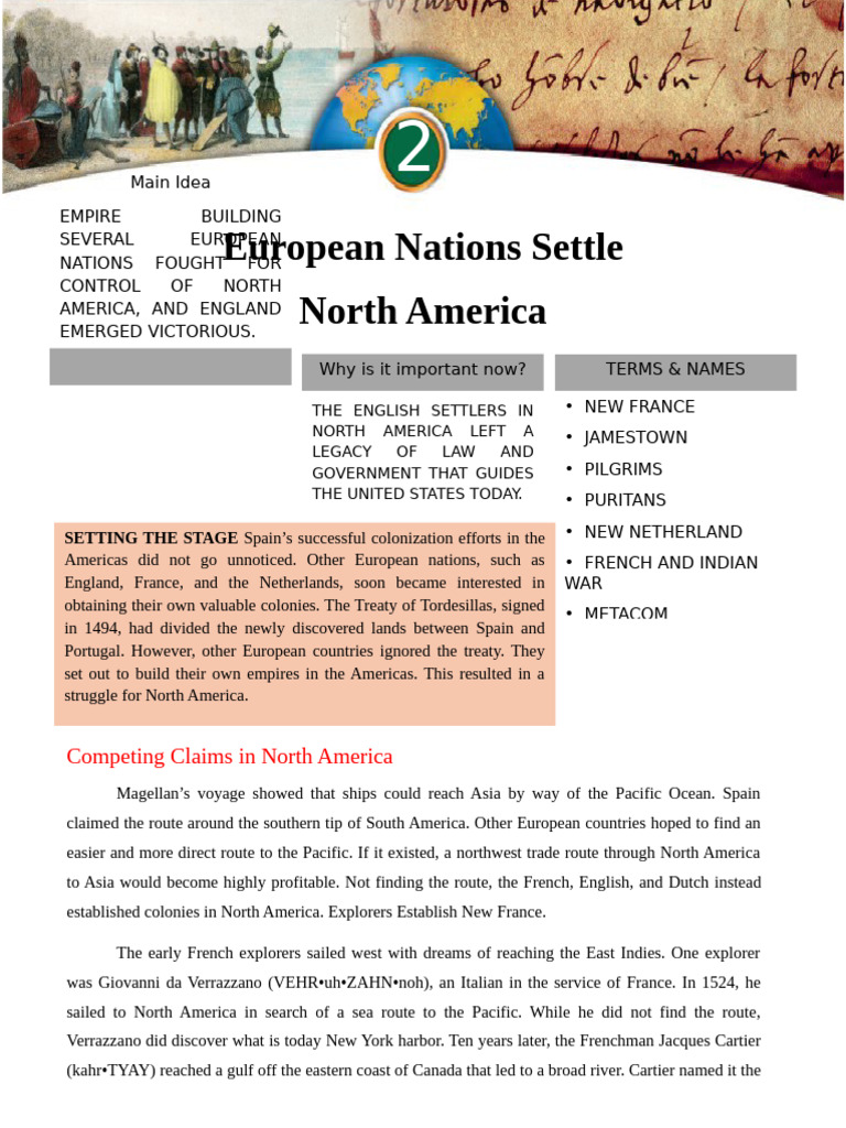 European Nations Settle | PDF | New France | European Colonization Of ...