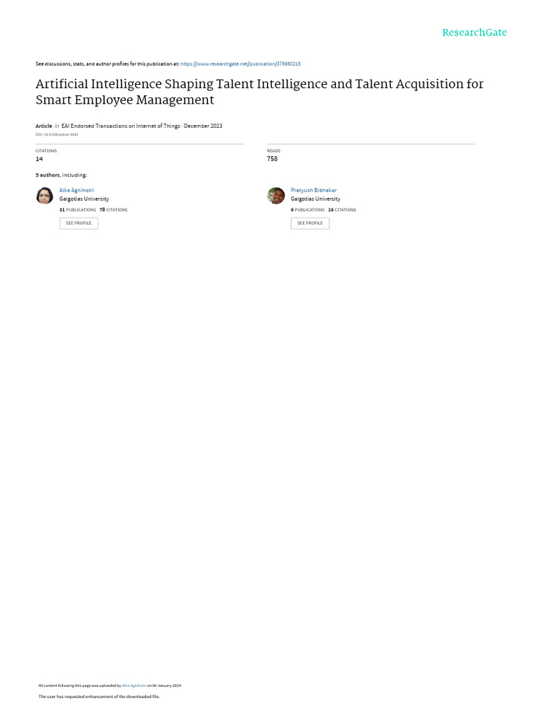 Artificial Intelligence Shaping | PDF | Recruitment | Artificial Intelligence