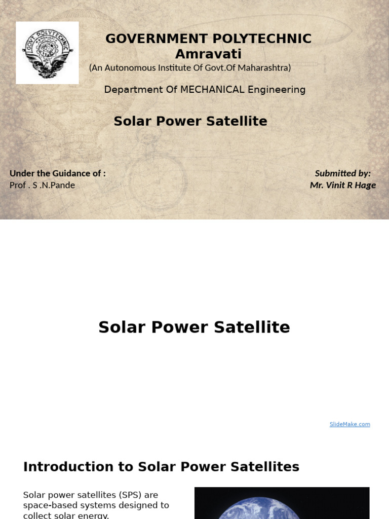 Solar Power Satellite Final Vi | PDF | Solar Power | Satellite