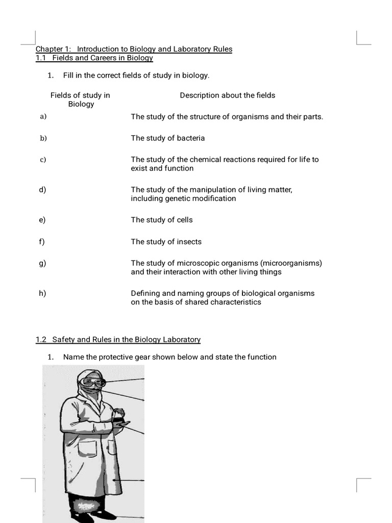 Biology Basics: Fields & Lab Safety | PDF | Anatomical Terms Of Location