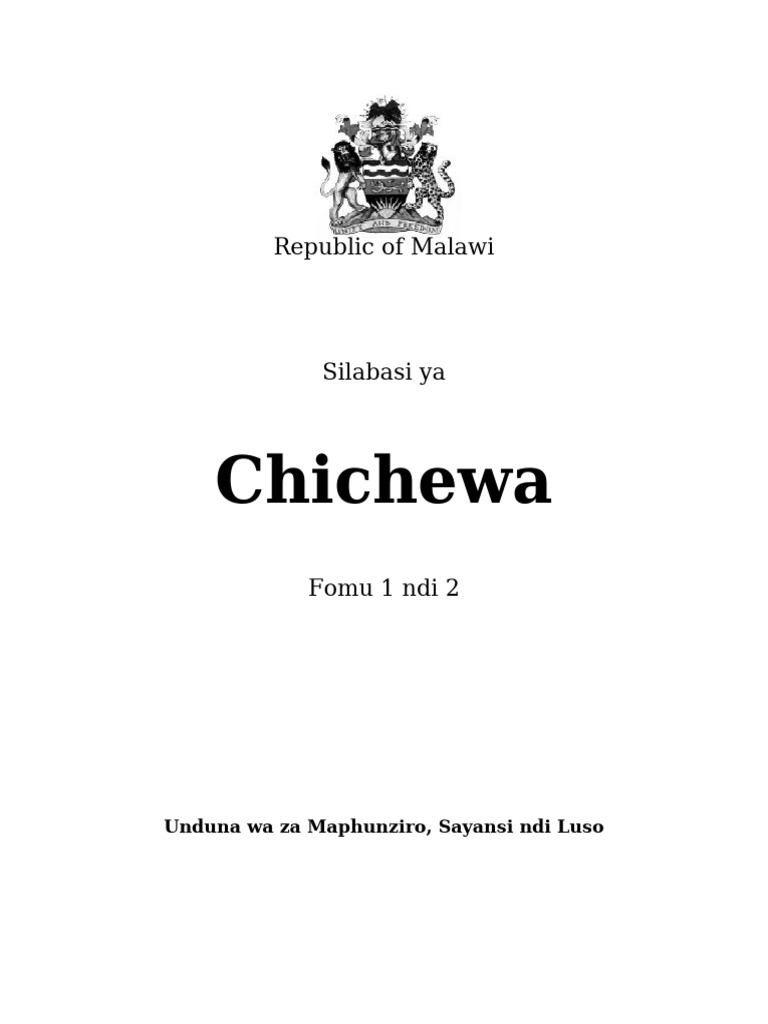 Chichewa Syllabus Forms 1-2 | PDF | Bantu | Malawi