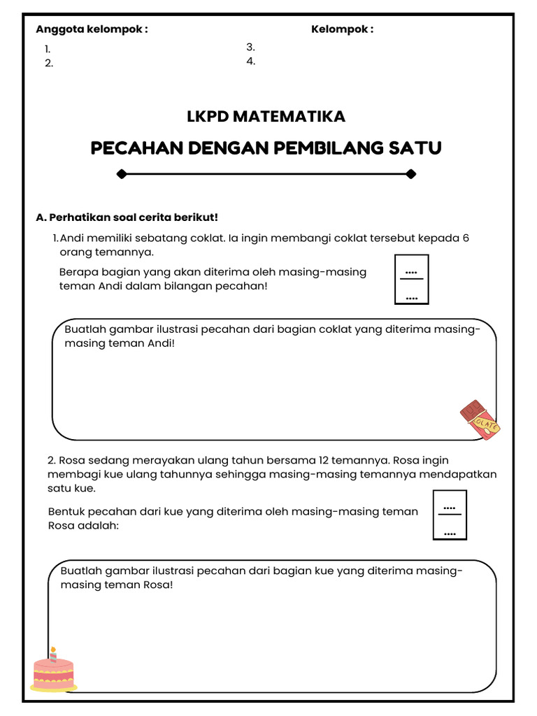 LKPD Pecahan Dengan Pembilang Satu | PDF