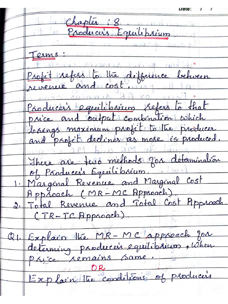Producers equilibrium | PDF