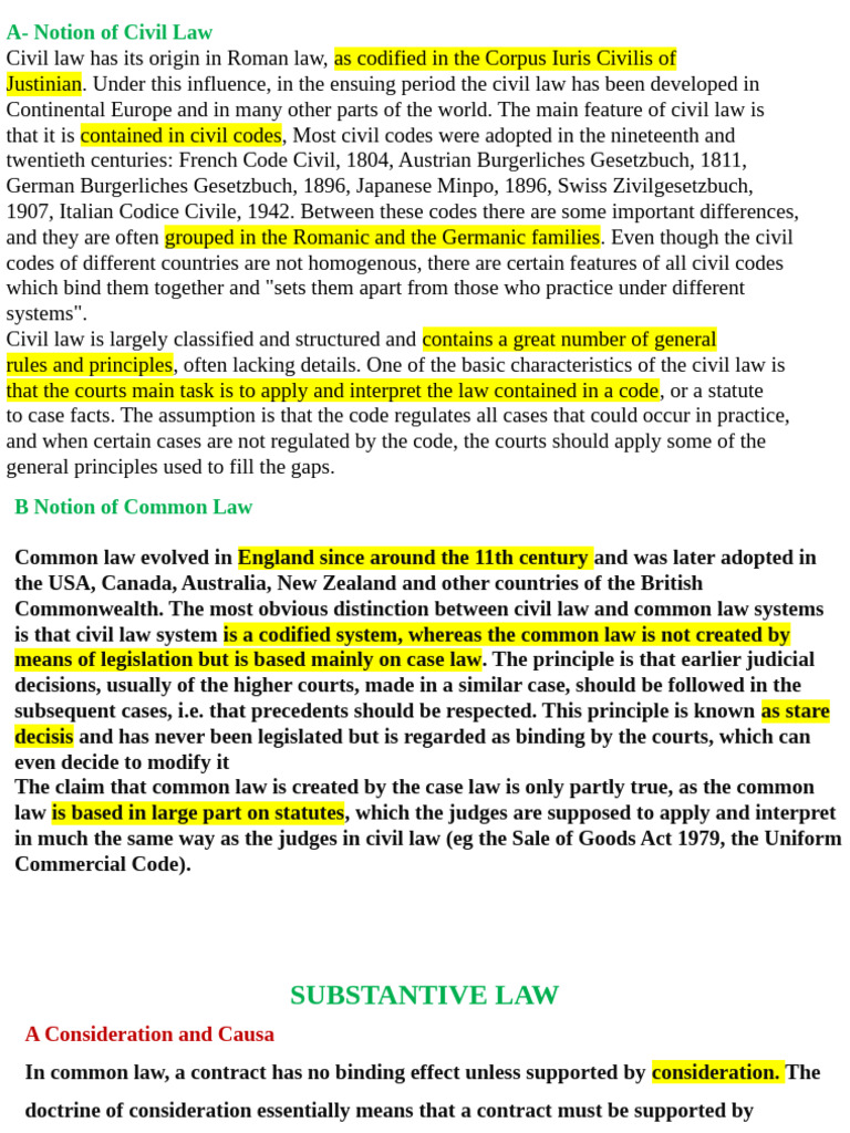 Civil Law Versus Common Law | PDF | Mortgage Law | Breach Of Contract