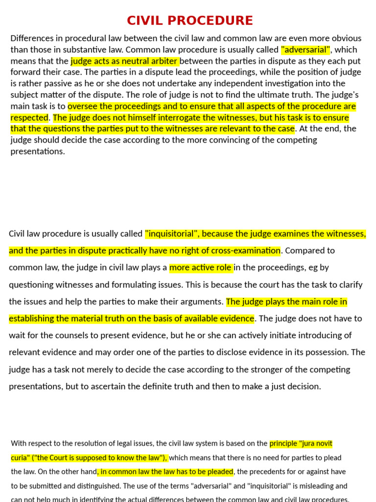 CIVIL PROCEDURE (2) | PDF | Evidence (Law) | Trials