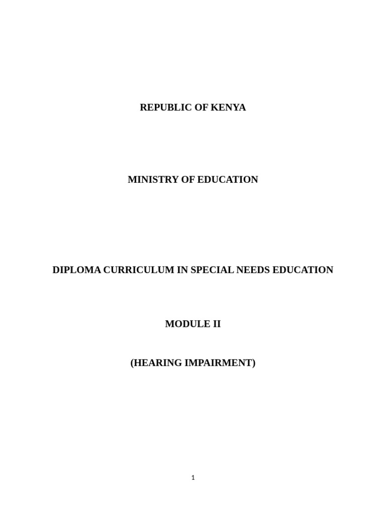 Hearing Impairment Course Outline | PDF | Phonetics | Vowel