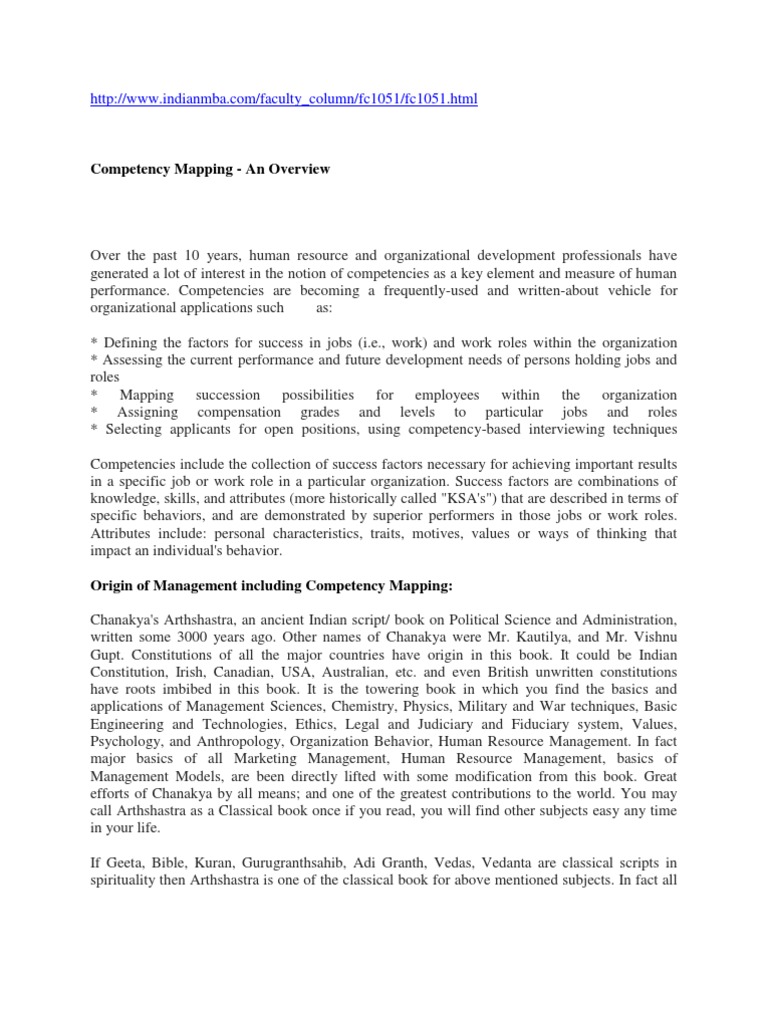 Competency Mapping - An Overview | PDF | Competence (Human Resources) | Leadership