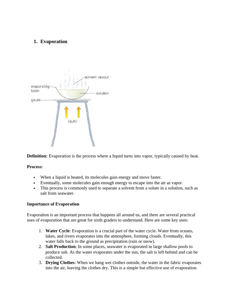 Understanding Evaporation and Its Uses | PDF